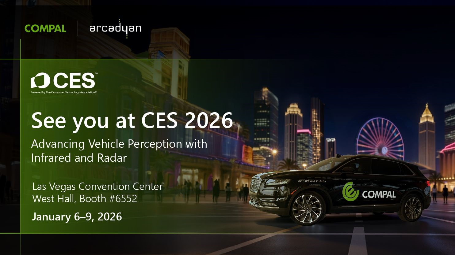 Compal and Arcadyan display sensor tech at CES 2026 | Automotive World